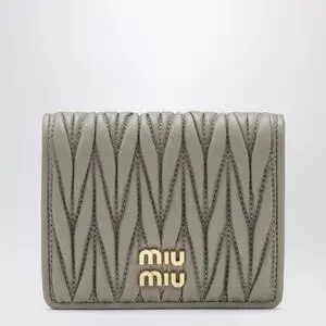 Miu Miu Pumice Matelasse Nappa Leather Wallet - Cream
