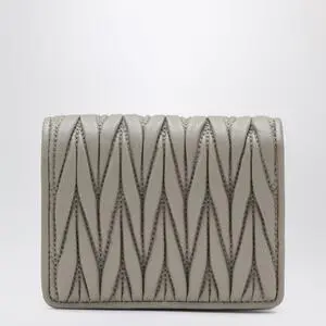 Miu Miu Pumice Matelasse Nappa Leather Wallet - Cream