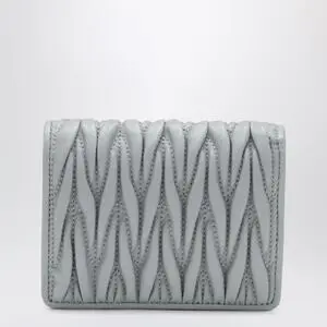 Miu Miu Pearl Matelasse Nappa Leather Wallet - Gray