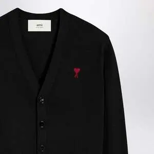 AMI Paris De Coeur Cardigan In Wool