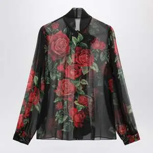 Dolce & Gabbana Rose-print Silk Chiffon Blouse