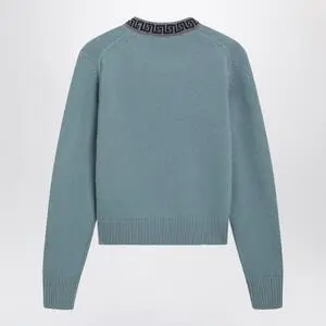 Versace Wool And Cashmere Blend Crewneck Sweater - Blue
