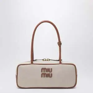 Miu Miu Canvas And Leather Small Beau Bag - Cream