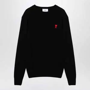 AMI Paris De Coeur Cotton Sweater - Black