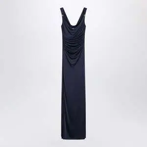 Versace Navy Viscose Jersey Evening Dress - Blue