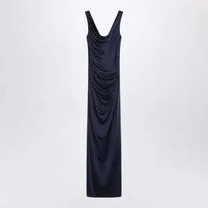 Versace Navy Viscose Jersey Evening Dress