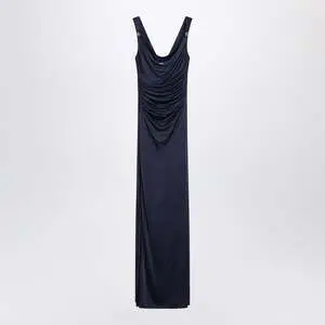 Versace Navy Viscose Jersey Evening Dress - Blue