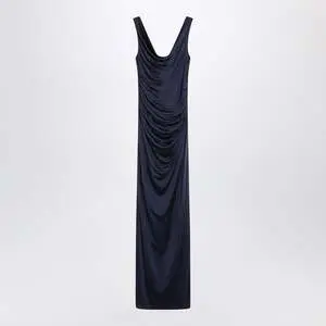Versace Navy Viscose Jersey Evening Dress - Blue