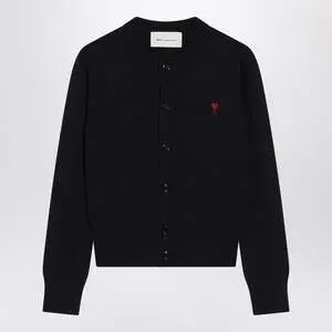 AMI Paris Merino Wool Cardigan - Blue