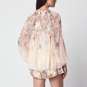 Zimmermann Valiant Floral-print Viscose Blouse - Pink