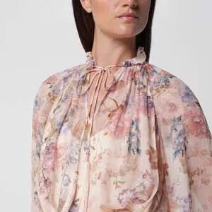 Zimmermann Valiant Floral-print Viscose Blouse - Pink