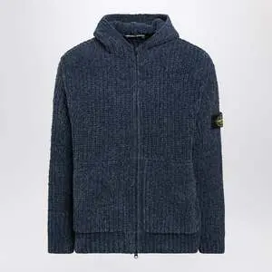 Stone Island Steel Chenille Zip-up Hoodie - Blue