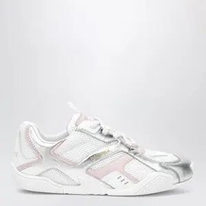 Versace Versace Galaxia Silver Mesh And Leather Sneakers Multicolor