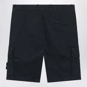 Stone Island Navy Stretch Cotton Cargo Shorts