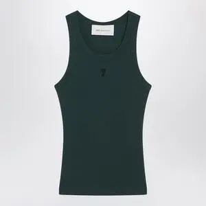 AMI Paris De Coeur Tank Top - Green