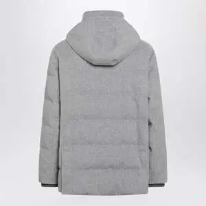 Brunello Cucinelli Light Grey Wool Parka