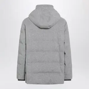Brunello Cucinelli Wool Parka With Down And Goose Feather Padding - Gray