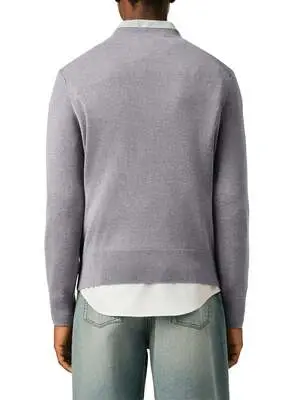 AMI Paris De Coeur Merino Wool Crewneck Sweater - Gray