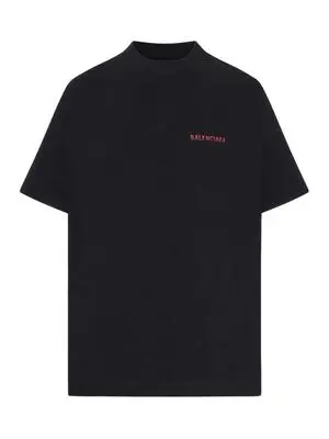 Balenciaga Oversized T-shirt With Gradient Print On The Back - Black