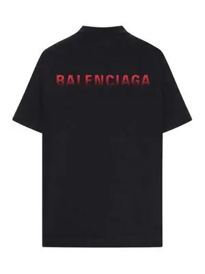 Balenciaga Oversized T-shirt With Gradient Print On The Back - Black