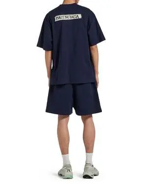 Balenciaga Men`s Medium Fit Masking Tape T-shirt - Blue