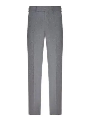 Zegna Tailored Wool Trousers In Medium Grey Mélange - Multicolor