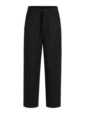 AMI Paris Wool Trousers With An Elasticated Waist - Black