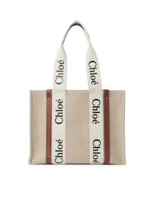Chloé Woody Linen Tote Bag - Multicolor