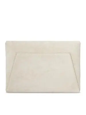 Brunello Cucinelli Suede Calfskin Clutch - Cream