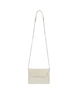 Brunello Cucinelli Suede Calfskin Clutch - Cream