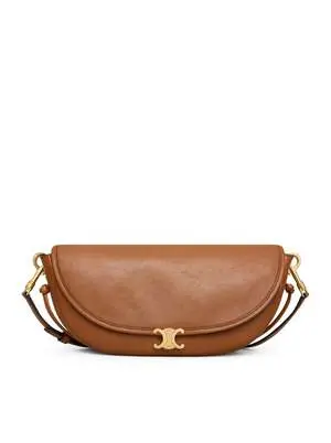 Celine Small Crescent Soft Triomphe In Soft Shiny Lambskin