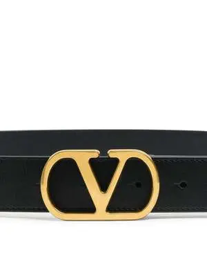 Valentino Garavani Vlogo Signature Calfskin Belt - Black