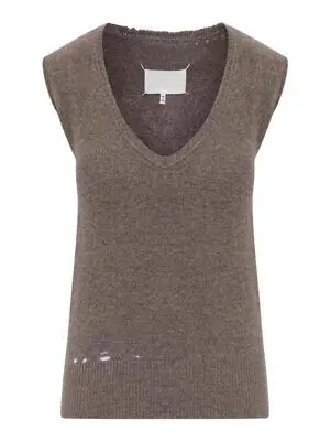 MAISON MARGIELA Distressed Knit Vest - Multicolor