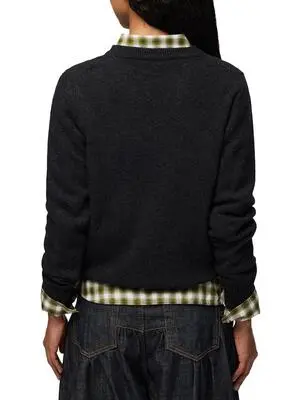 GANNI Wool Sweater With Teddy Graphic - Gray