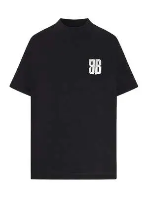 Balenciaga Loose Fit Glitter Tape T-shirt - Black