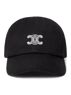 Celine Lightweight Cotton Twill Richelieu Cap - Black