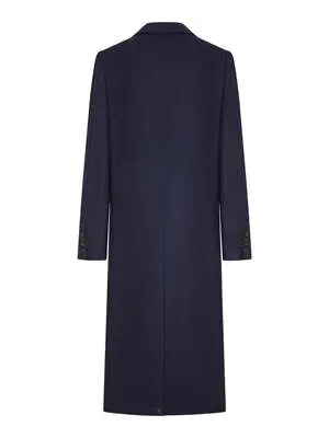 Dries Van Noten Navy Double-breasted Long Coat