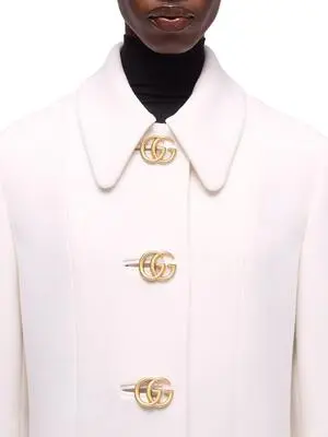 Gucci Wool Natté Coat With Double G Buttons