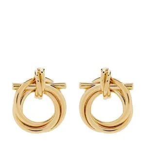 FERRAGAMO Small Gancini Torchon Earrings - Gold
