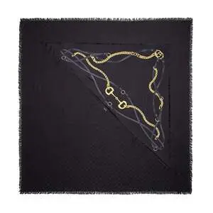 Gucci Gg Wool Silk Jacquard Cape - Black