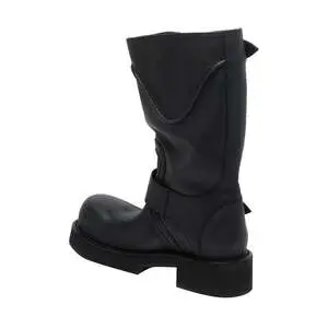 Balenciaga High-top Leather Boots With Buckle Detail