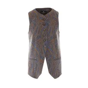 Etro Jacquard Cotton Blend Vest With Paisley Pattern - Multicolor