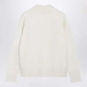 AMI Paris Wool Polo Sweater - White