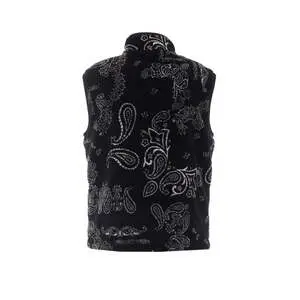Moncler Paisley Print Teddy Reversible Vest With Logo