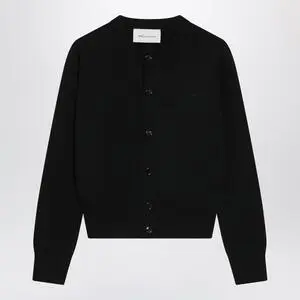 AMI Paris De Coeur Wool Cardigan - Black
