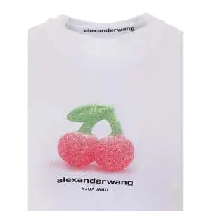 Alexander Wang Fitted Ringer T-shirt With Cherry Print And Logo