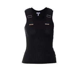 Loewe Stretch Cotton Tank Top - Black