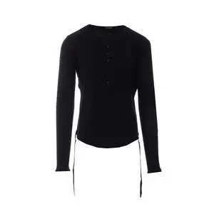 ANN DEMEULEMEESTER Hamar Wrinkled Long Sleeves T-shirt - Black