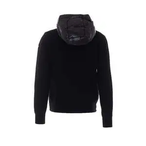 Moncler Quilted Logo Zip-up Padded Cardigan - Black