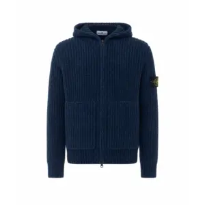 Stone Island Logo Zipped And Hooded Sweater
